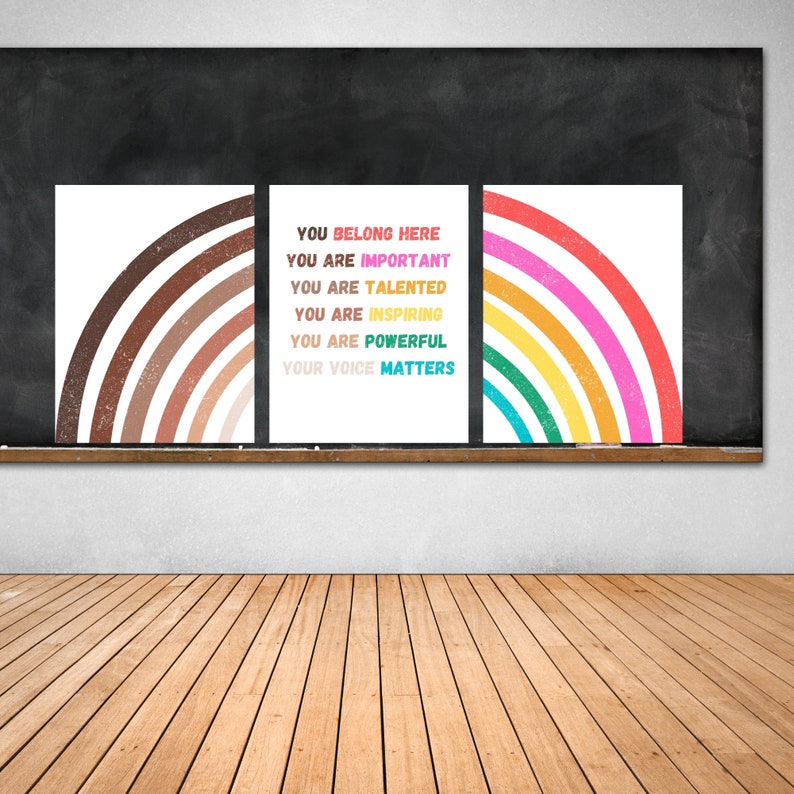 Inclusivity Classroom Art, Set of 3 Prints, Diversity Human Equality ...