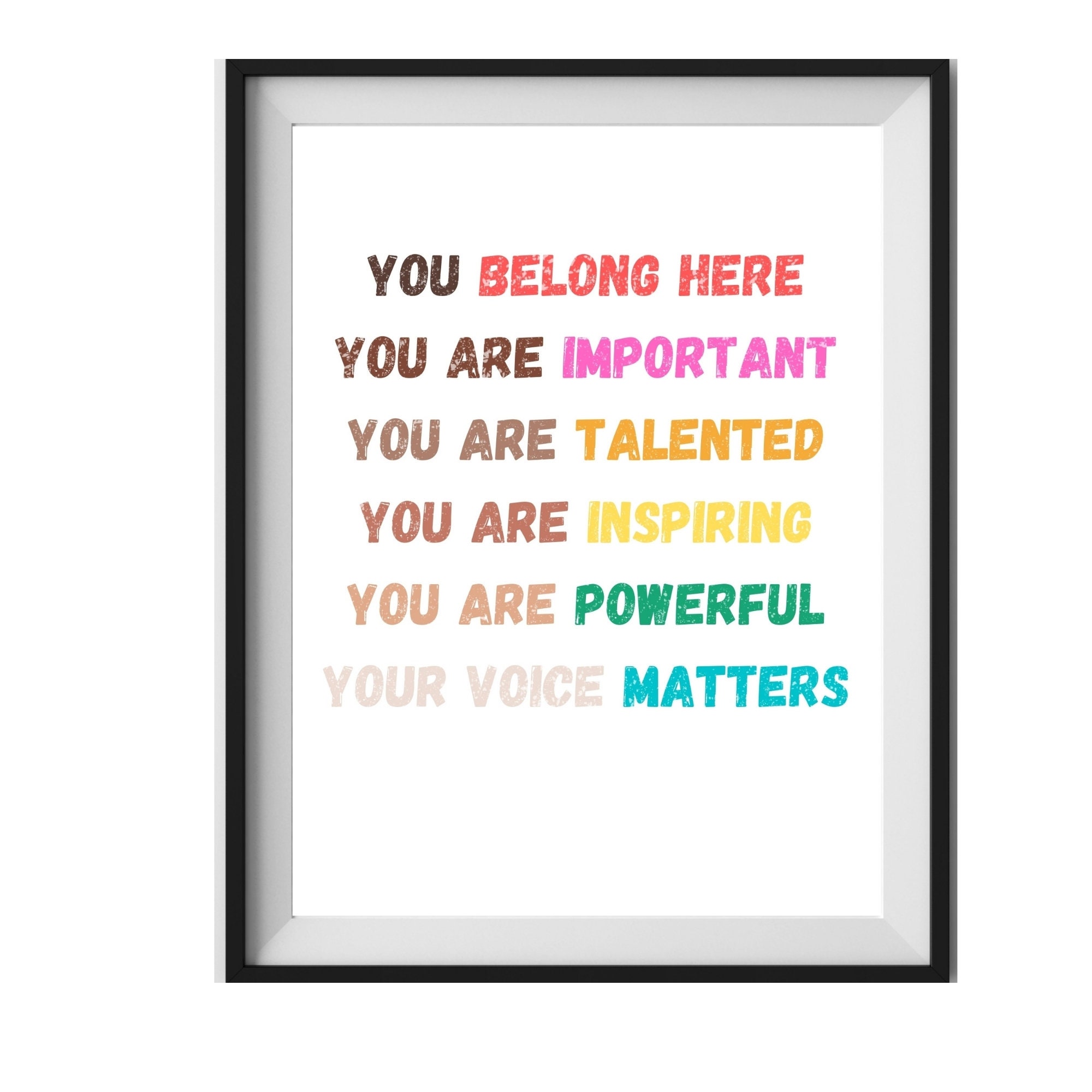 Inclusivity Classroom Art, Set of 3 Prints, Diversity Human Equality ...