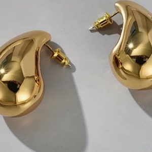 Teardrop Gold Earrings, Bottega Drop Earrings, Dupe Drop Earrings ...