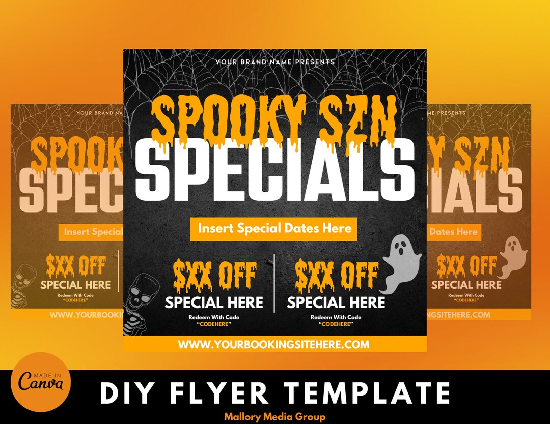 October Sale Flyer Template, Editable Booking Flyer Template, DIY Hair ...