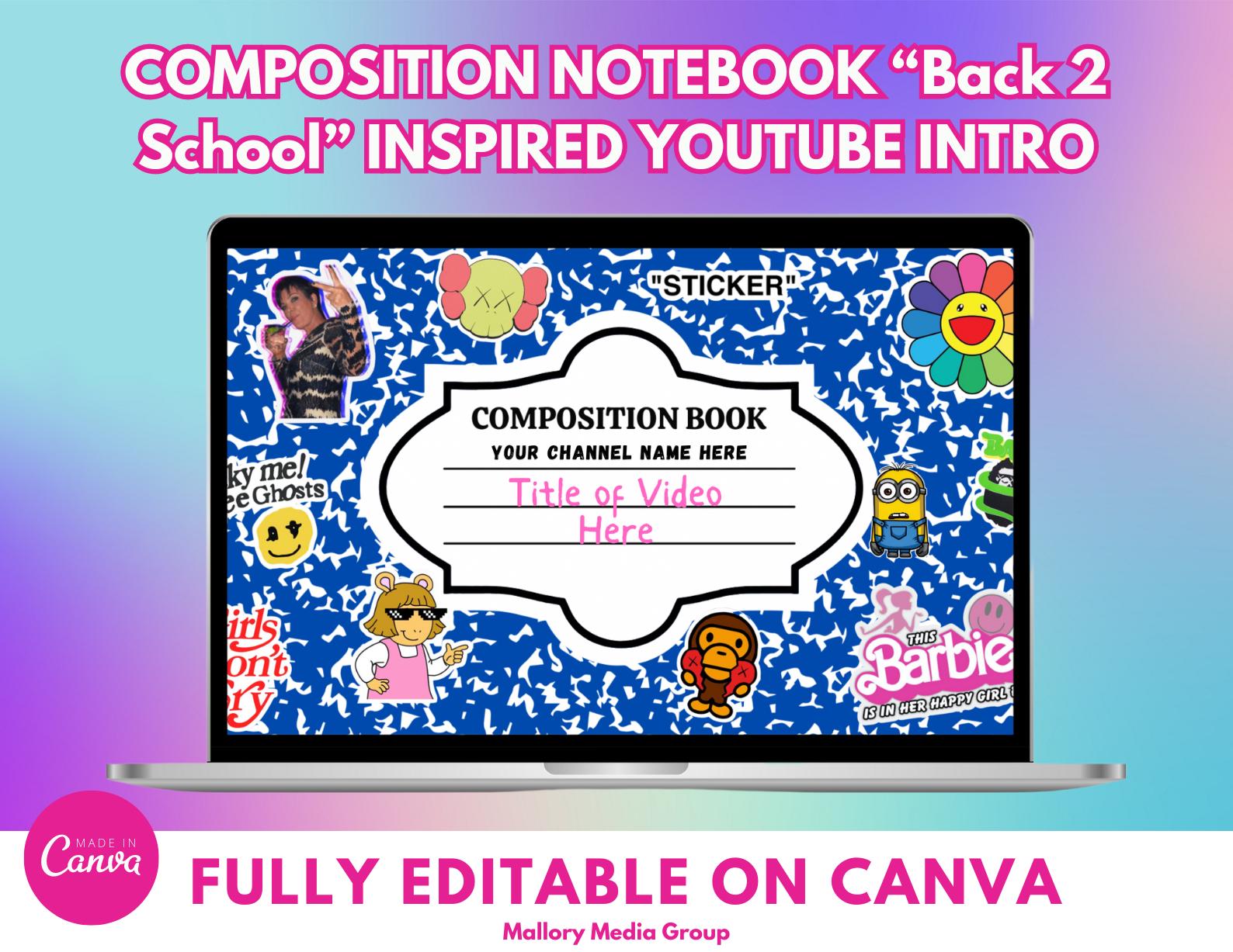 Back 2 School Inspired Youtube Intro Template, Canva Editable Template ...