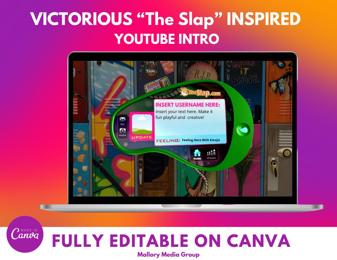 Victorious Inspired Youtube Intro Template, Canva Editable Template ...