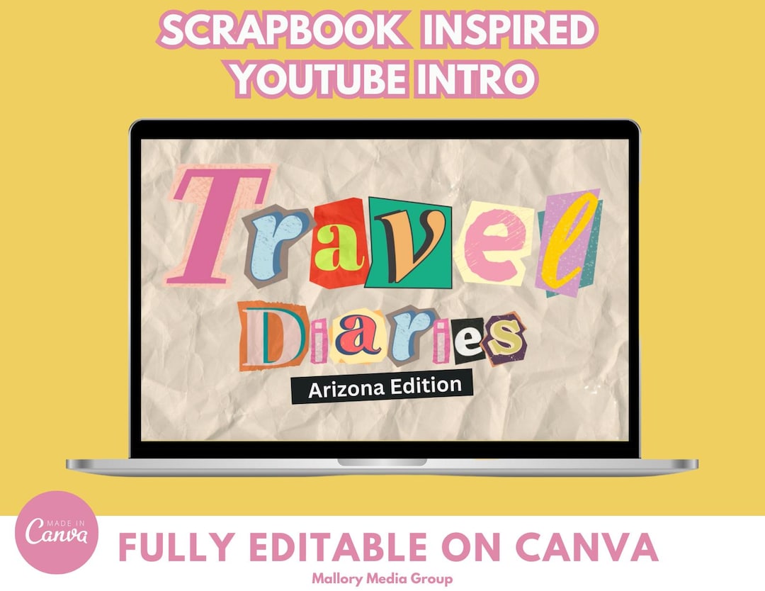 Scrapbook Inspired Youtube Intro Template, Canva Editable Template ...