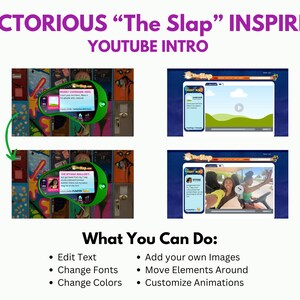 Victorious Inspired Youtube Intro Template, Canva Editable Template ...