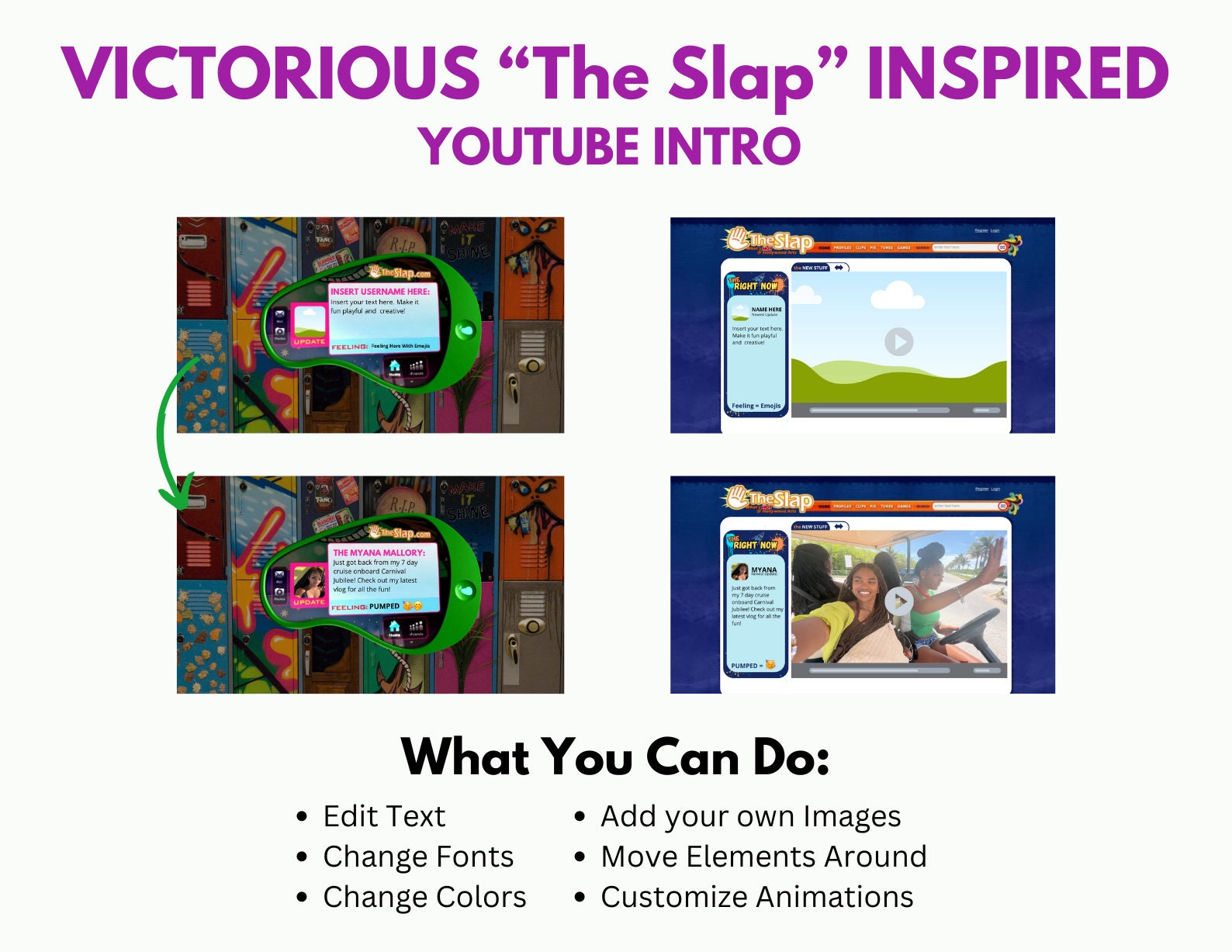 Victorious Inspired Youtube Intro Template, Canva Editable Template ...