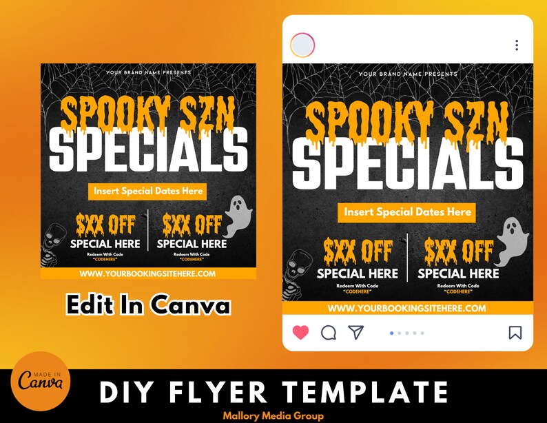 October Sale Flyer Template, Editable Booking Flyer Template, DIY Hair ...