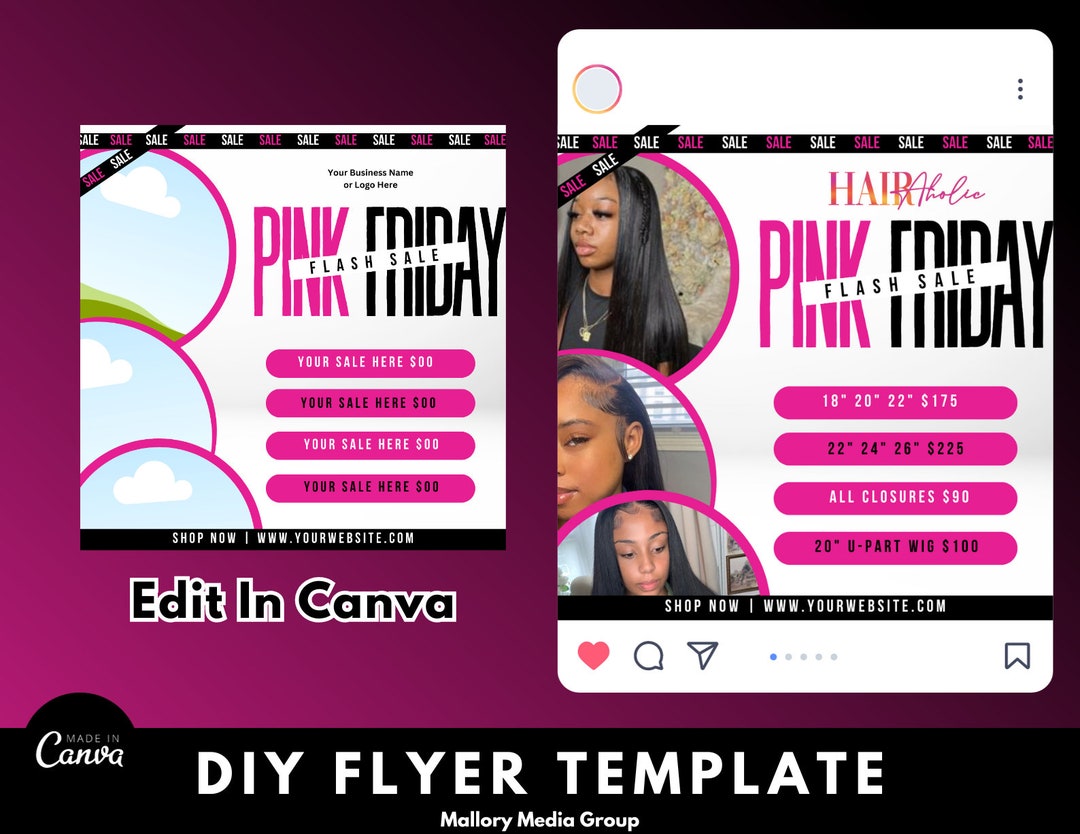 Pink Friday Flyer Pink Friday Template Black Friday Sale - Etsy