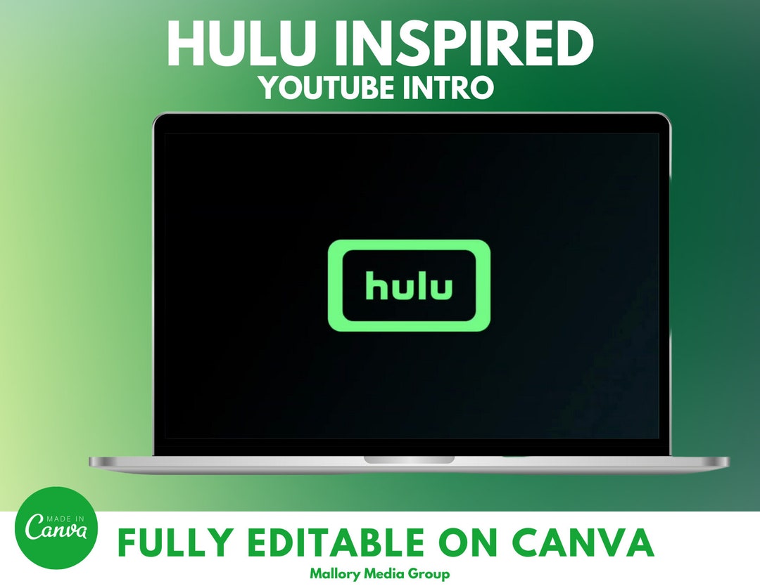 Hulu Inspired Youtube Intro Template, Canva Editable Template, Youtube ...