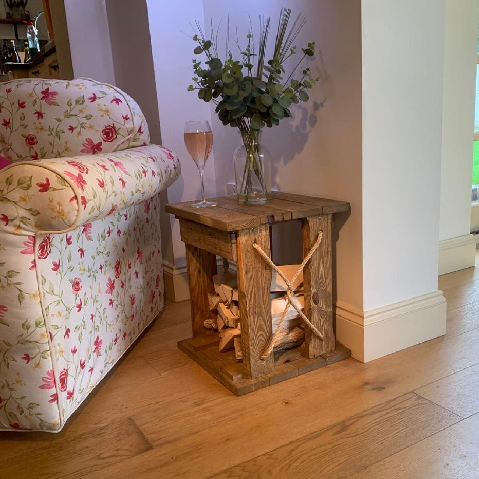 Wooden Side Table in Reclaimed Rustic Pine Perfect for Holding | Etsy