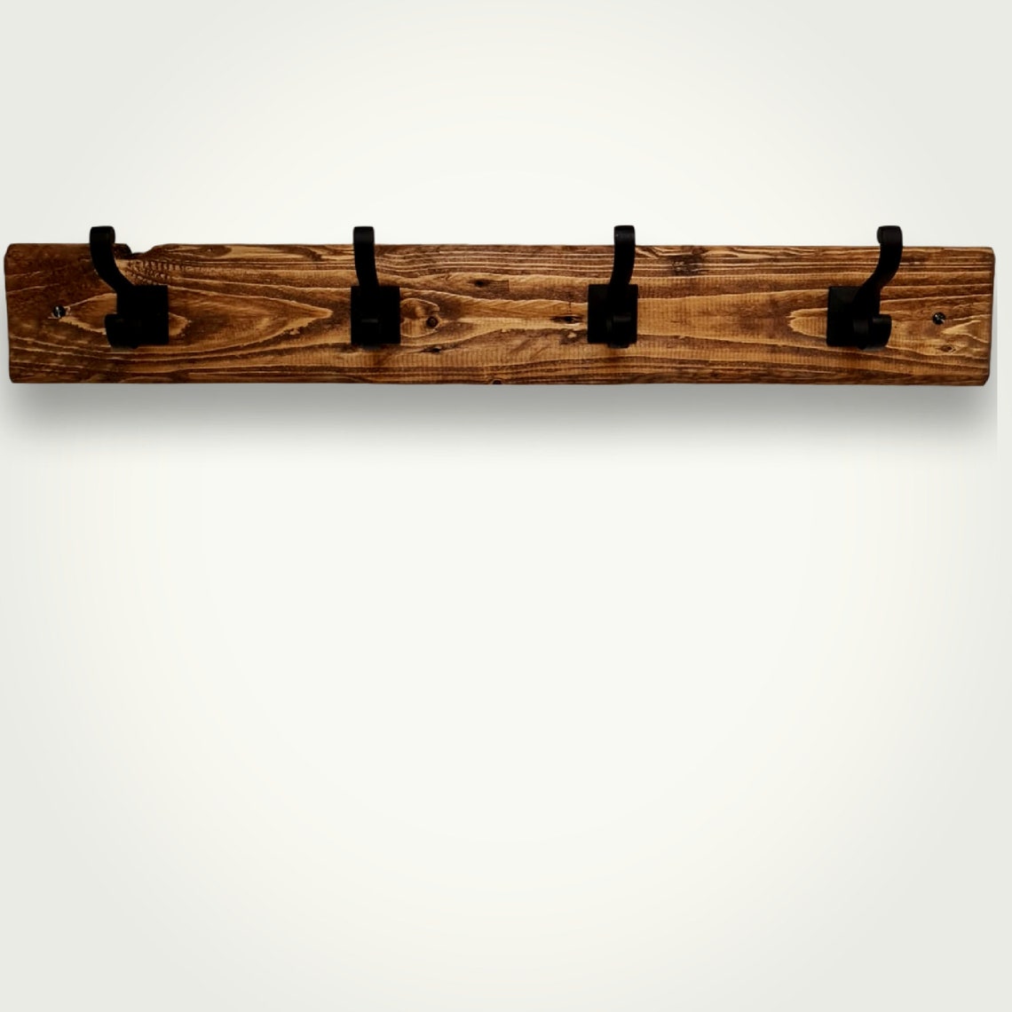 Mahogany Rustic Wood Coat Rack Wall Mounted With Rustic Coat - Etsy UK