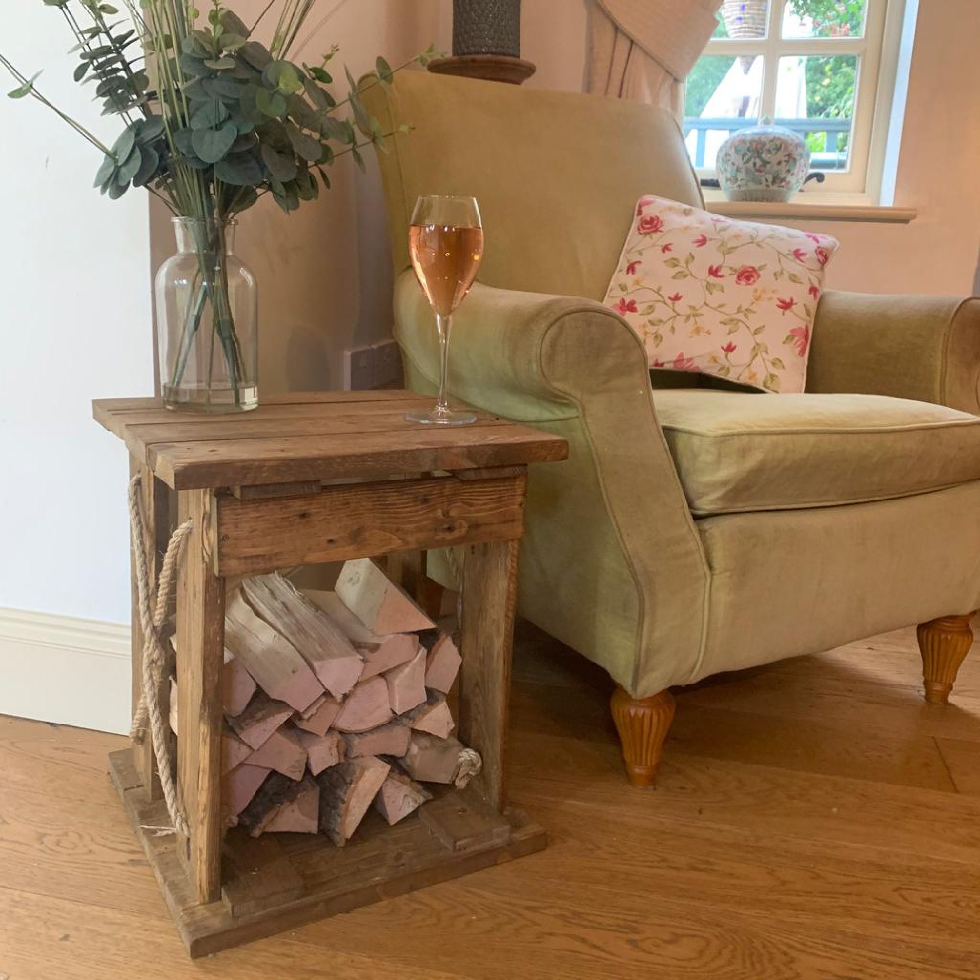 Wooden Side Table in Reclaimed Rustic Pine Perfect for Holding | Etsy
