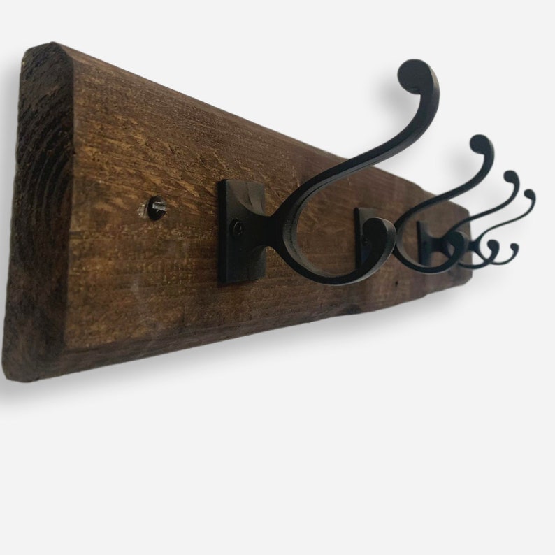 Jacobean Oak Rustic Wood Coat Rack Wall Mounted With Rustic - Etsy