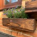 Rustic Wood Double Outdoor Window Box for Herbs and Flowers Designed to ...
