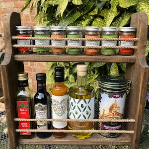 Wooden Spice and Condiment Rack - Perfect Kitchen Storage for Herbs and ...
