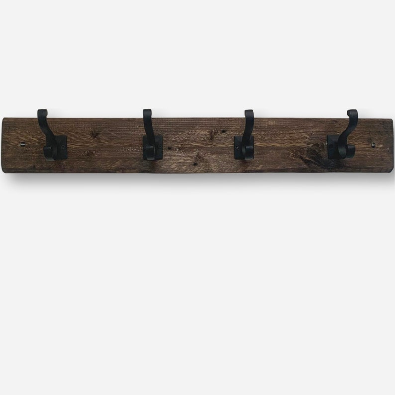 Jacobean Oak Rustic Wood Coat Rack Wall Mounted With Rustic - Etsy