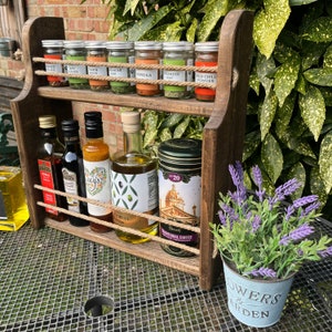Wooden Spice and Condiment Rack - Perfect Kitchen Storage for Herbs and ...