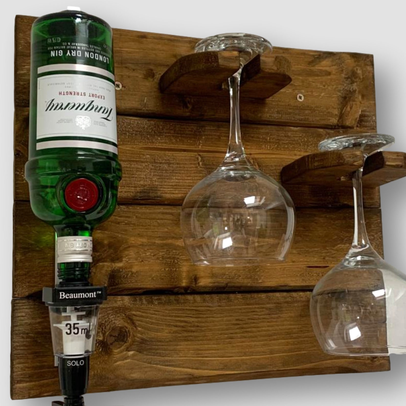 Gin Optics Drinks Rack Handcrafted Rustic Wall Mounted Wood - Etsy UK