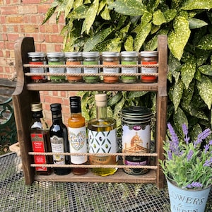 Wooden Spice and Condiment Rack - Perfect Kitchen Storage for Herbs and ...