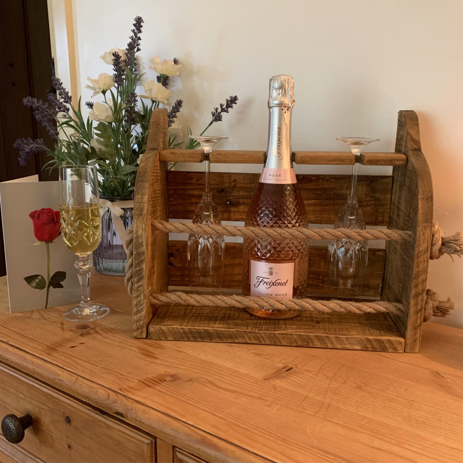 Handcrafted Reclaimed Wood Champagne/prosecco Display: Wall Mounted or ...
