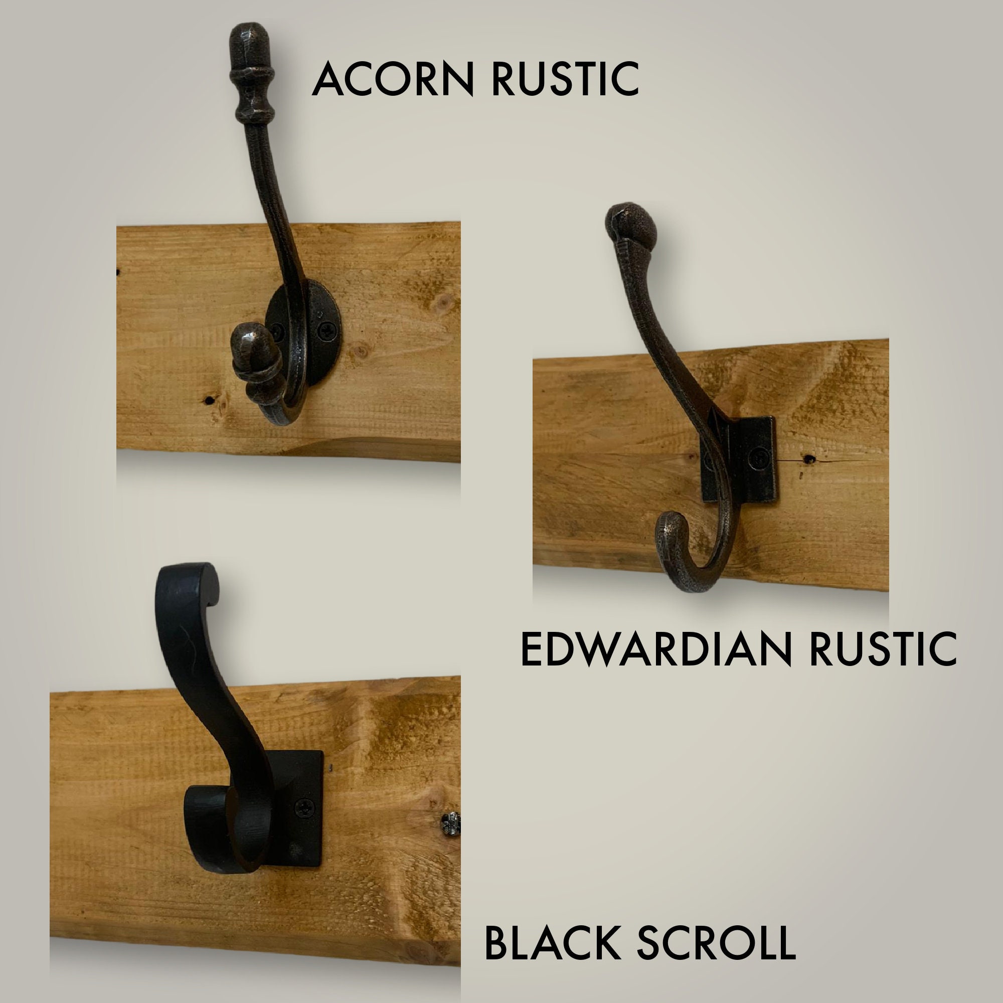 Mahogany Rustic Wood Coat Rack Wall Mounted With Rustic Coat | Etsy UK