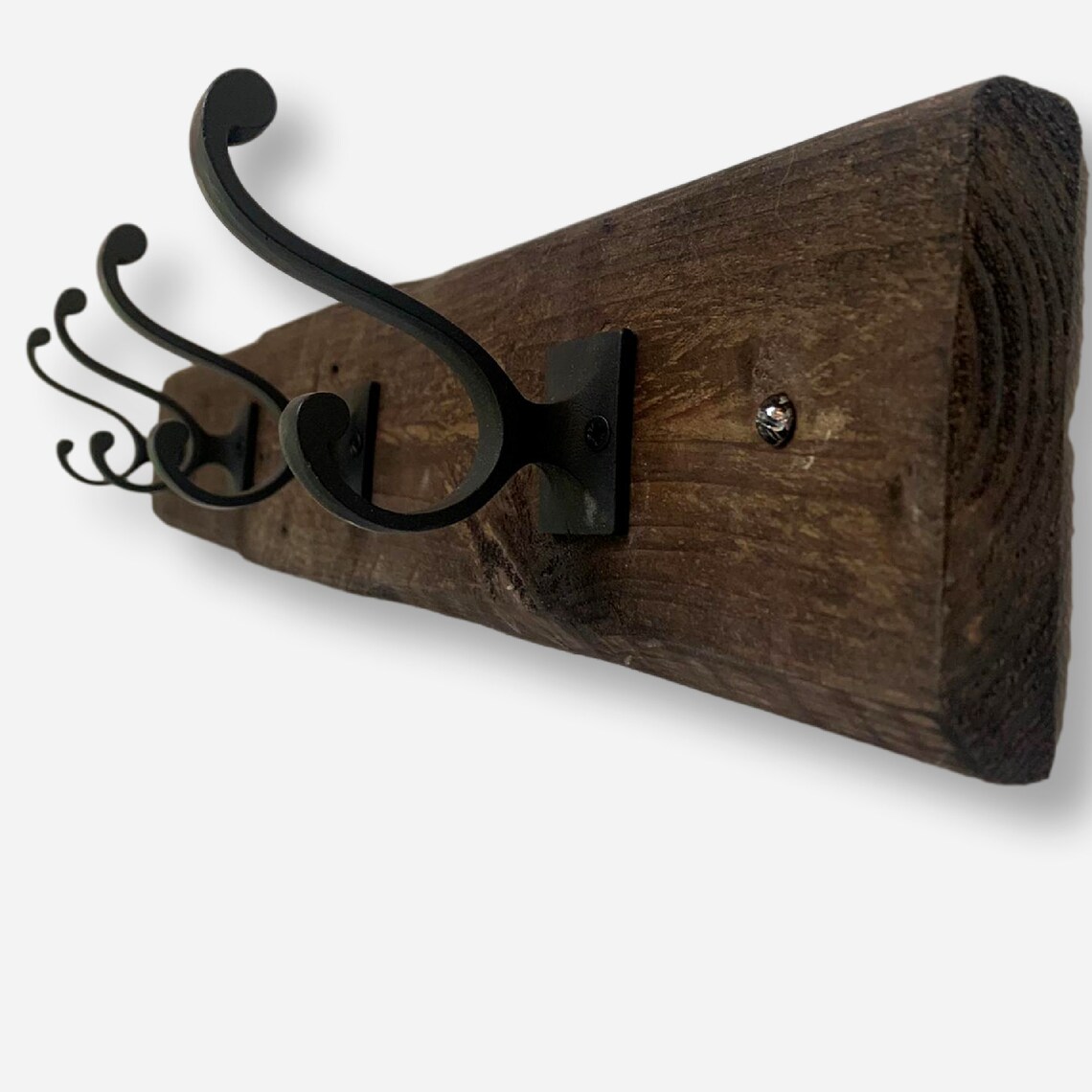 Jacobean Oak Rustic Wood Coat Rack Wall Mounted With Rustic - Etsy
