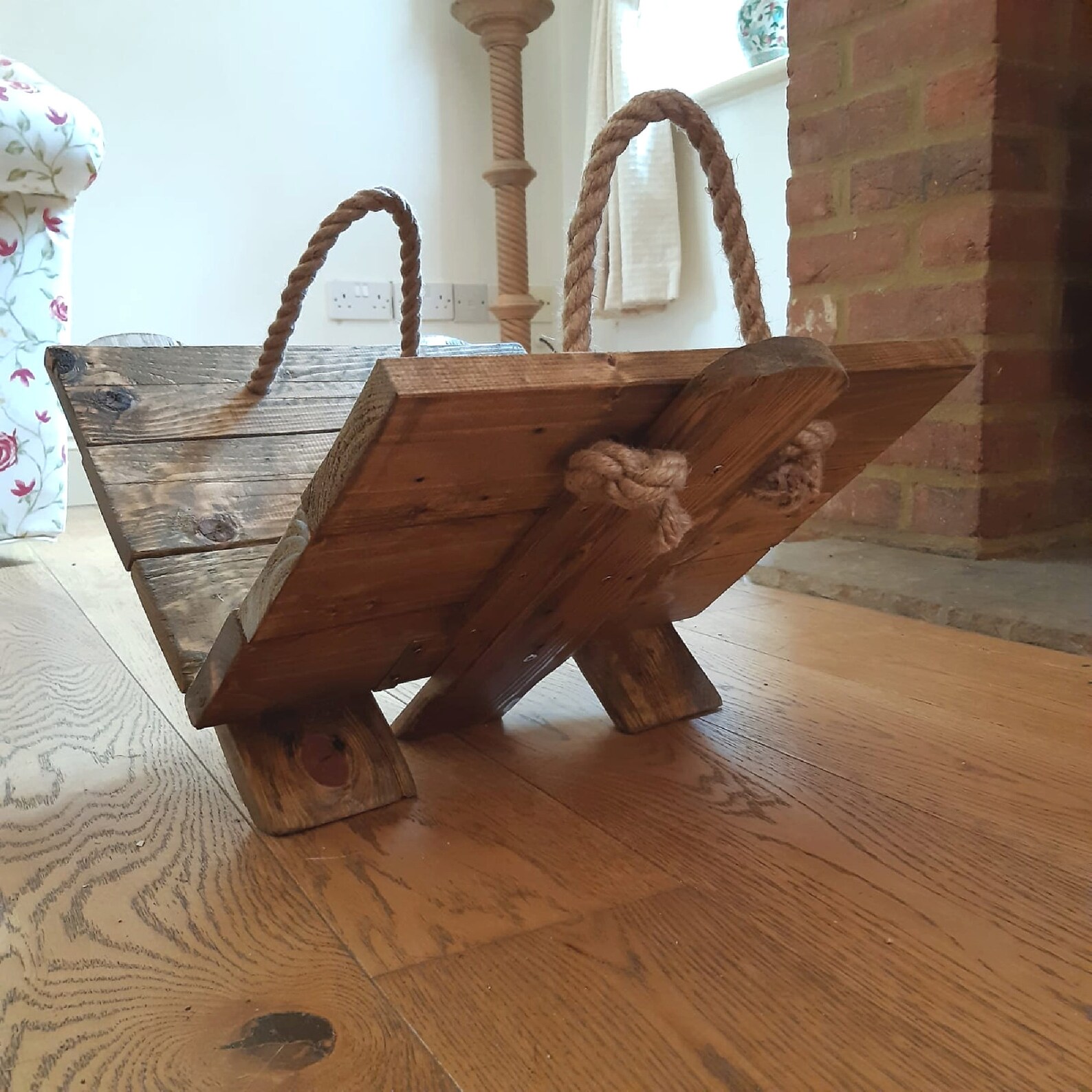 Log Storage Basket Made in the UK From Reclaimed Wood With - Etsy