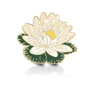 Water Lily White Enamel Pin - Etsy