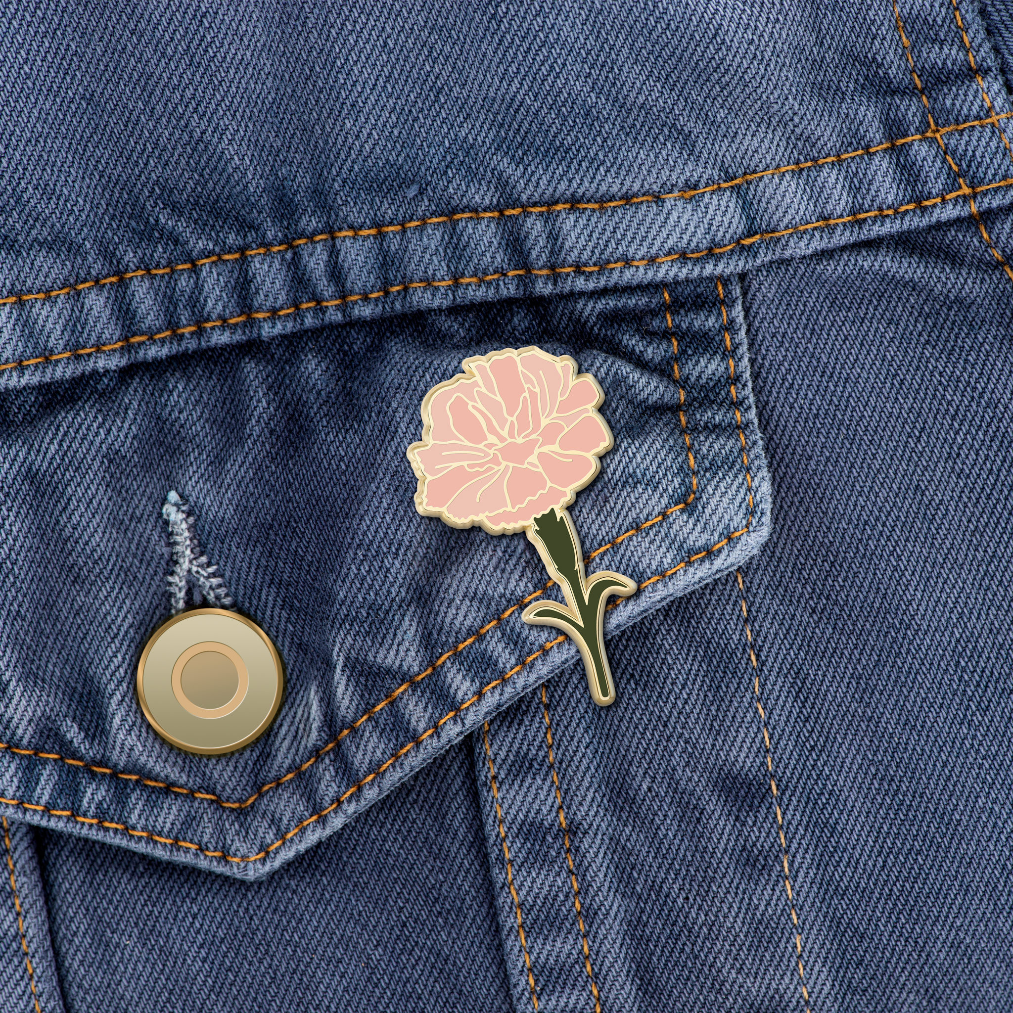 Flower Lover Gift: Carnation Floral Pin January Birth Flower - Etsy