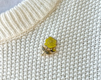 Yellow Rose Pin - Etsy