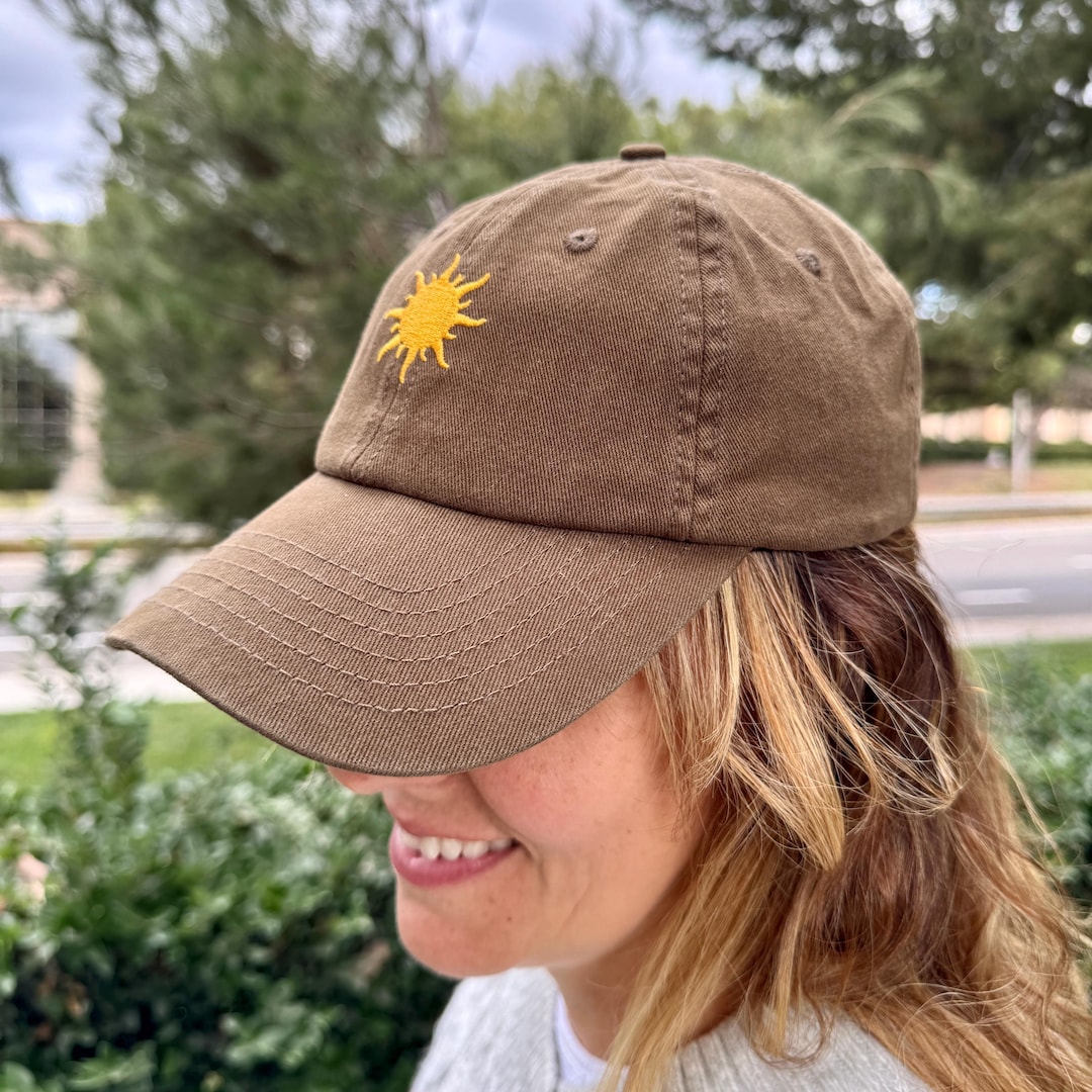 Sunshine Hat Embroidered Sun Hat Nature Inspired Adjustable Summer Cap ...