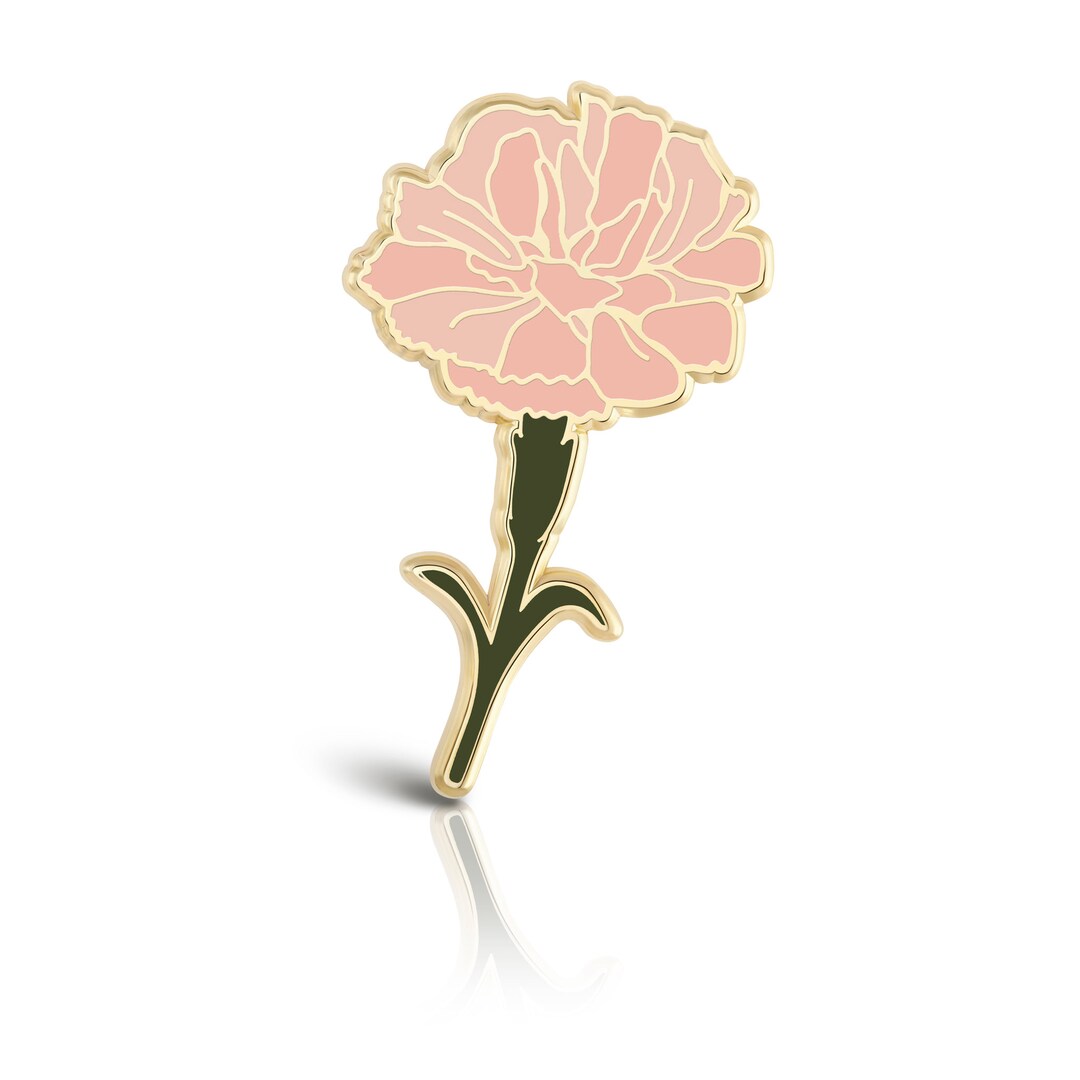 January Birth Flower Carnation Lapel Pin Birth Month Gifts Flower ...