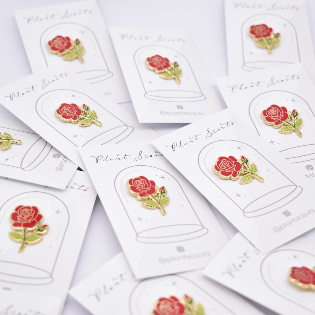 Rose Floral Enamel Pin Flower Lapel Pin for Valentine's Day Enamel Pin ...