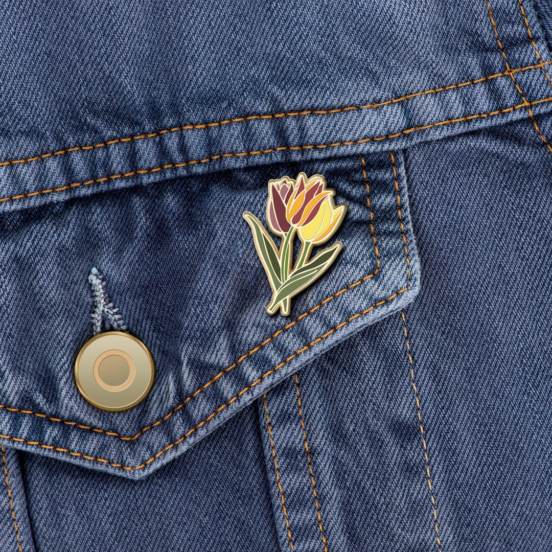 Tulip Enamel Pin Flower Lover Gift Flower Lapel Pin for Flower Lover ...