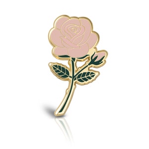 Pink Rose Hard Enamel Pin - Flower Pin - Valentine's Day Gifts Pink ...