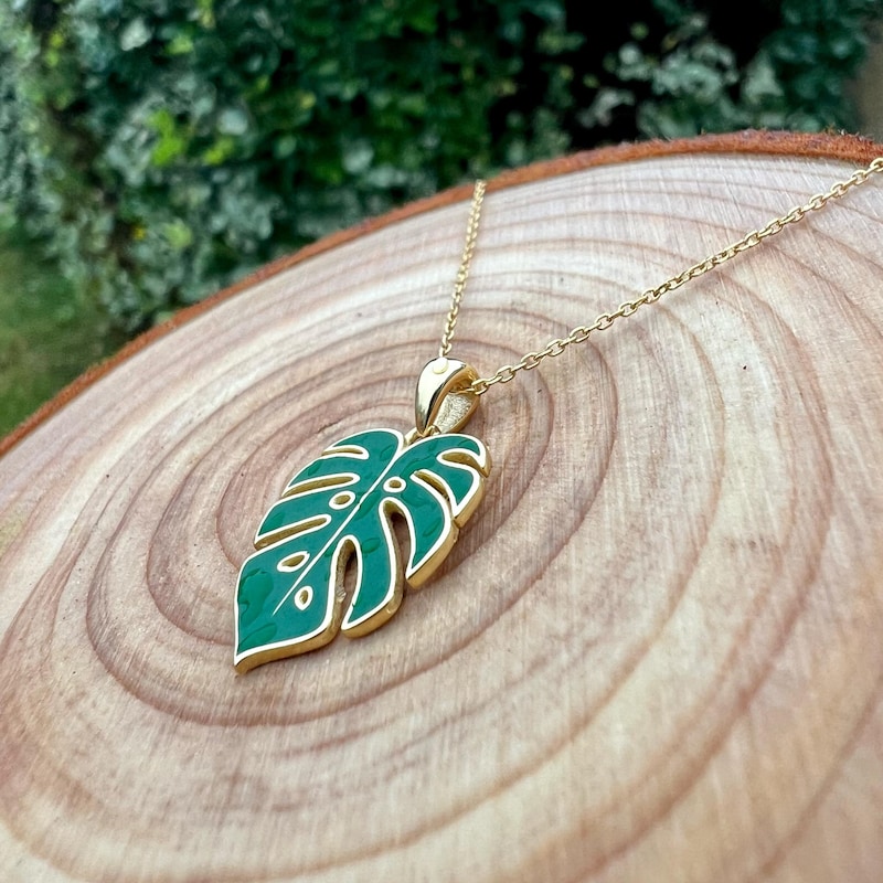 Monstera Necklace - Etsy