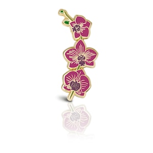 Pink Orchid Enamel Pin: Elegance in Bloom - Etsy