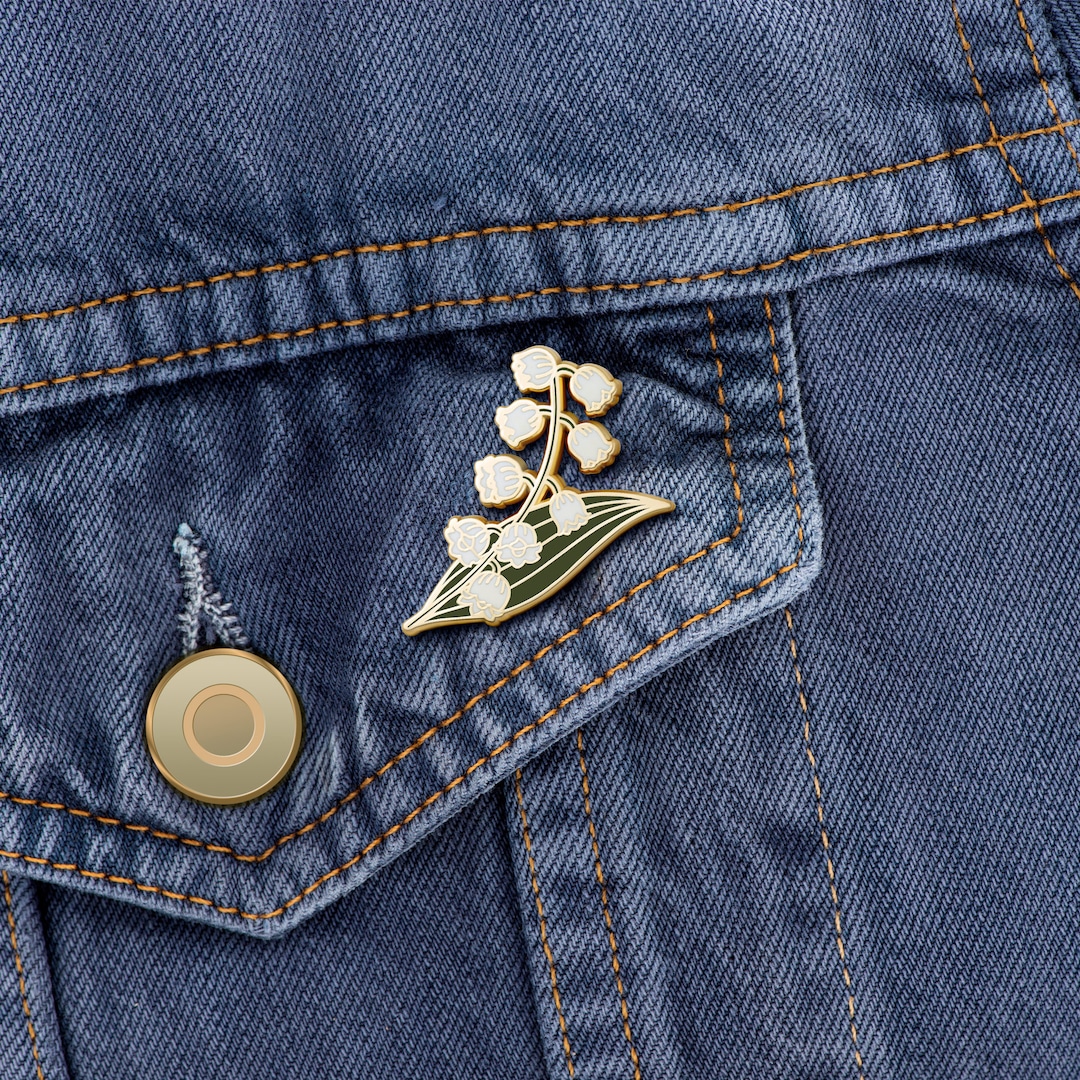 Lily of the Valley Enamel Pin - Floral May Birth Flower Brooch - Etsy