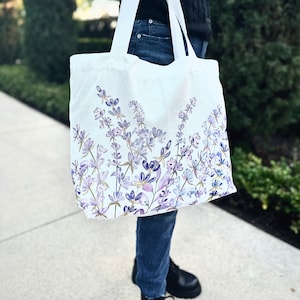Lavender Tote Bag - Lavender Wildflower Accessory Lavender Plant Purple ...