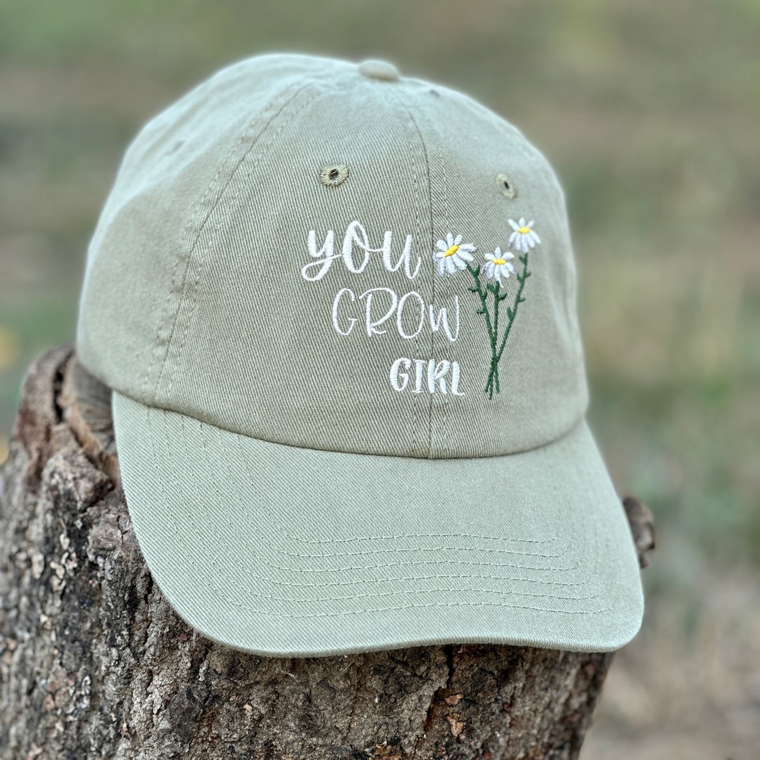 You Grow Girl Vintage Embroidered Hat Plant Lover's Cap, Nature ...