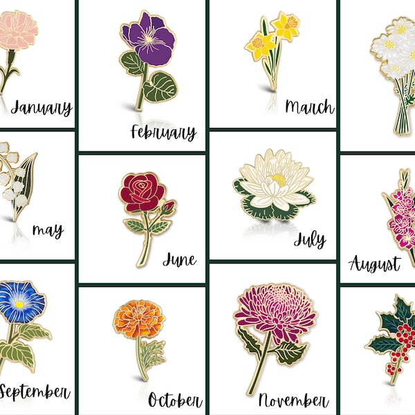 Flower Enamel Pin - Etsy