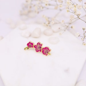 Pink Orchid Enamel Pin: Elegance in Bloom - Etsy