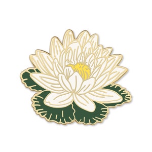 Water Lily White Enamel Pin - Etsy