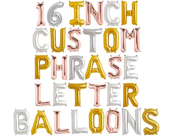 Custom Letter Balloon Garland 16 Inch Letter & Number Foil | Etsy