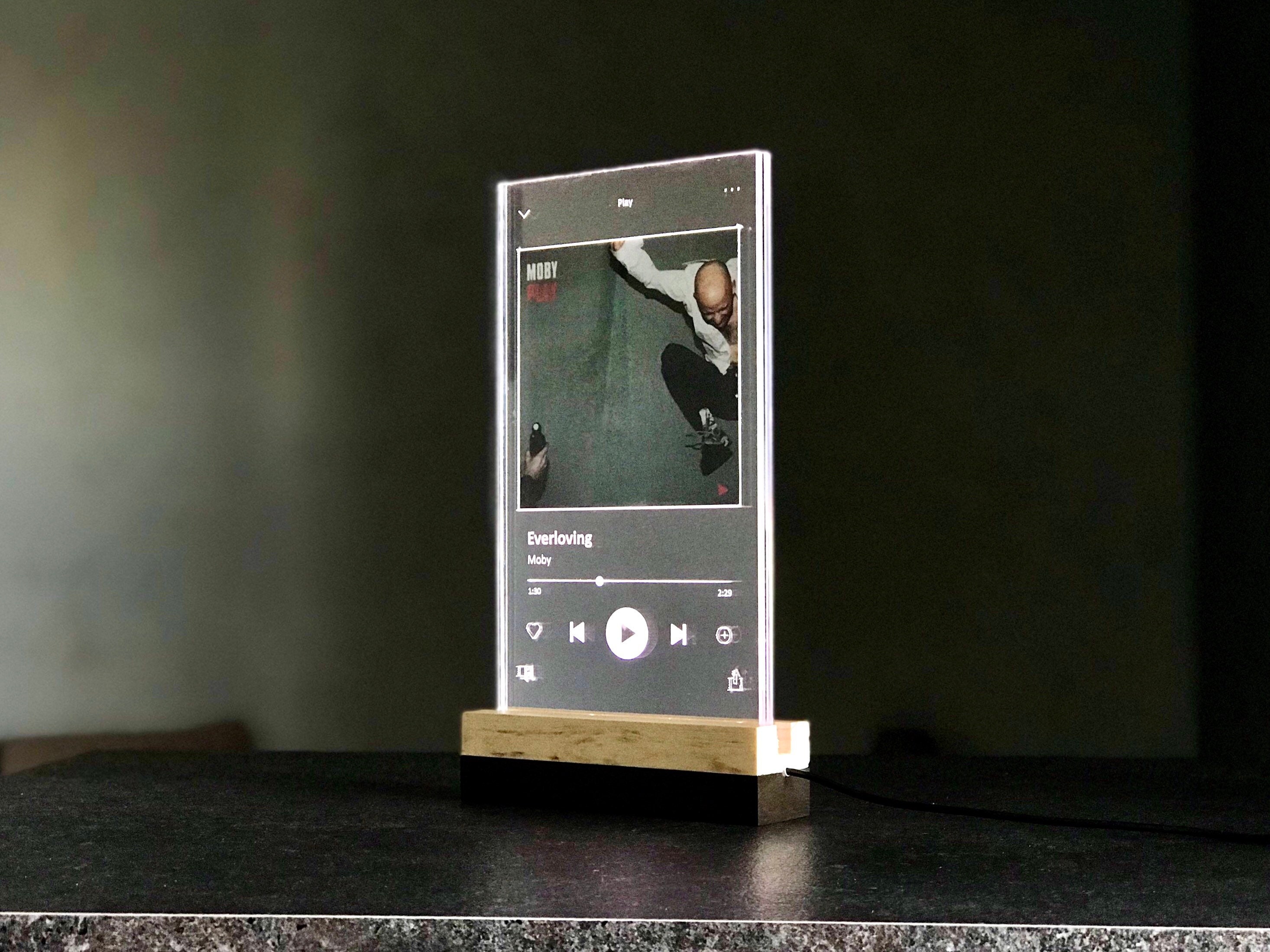CUSTOM Song LED Lamp Plaque. Acrylic Music display LED Night | Etsy