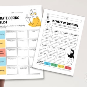 A4 Mental Health Coping Skills & Wellbeing CBT/DBT Digital Worksheet ...