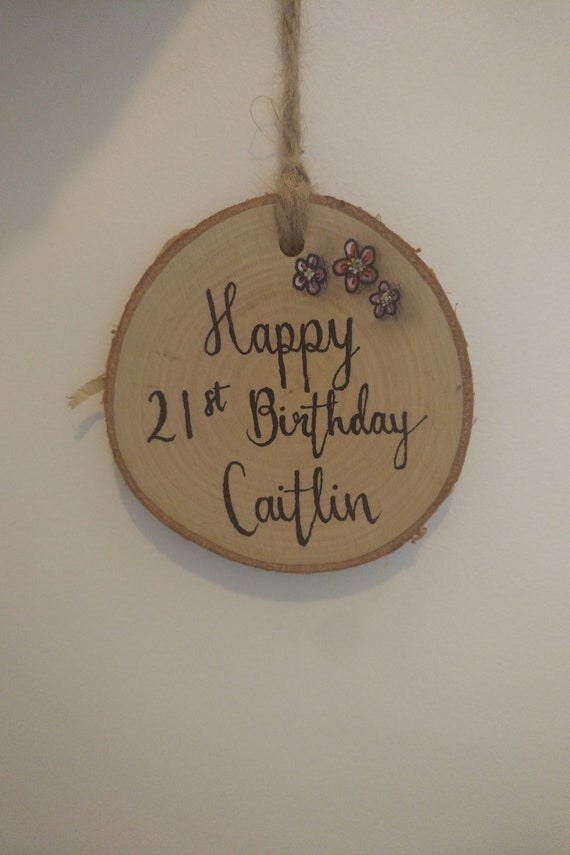 Happy birthday wooden hanging personalised sign | Etsy