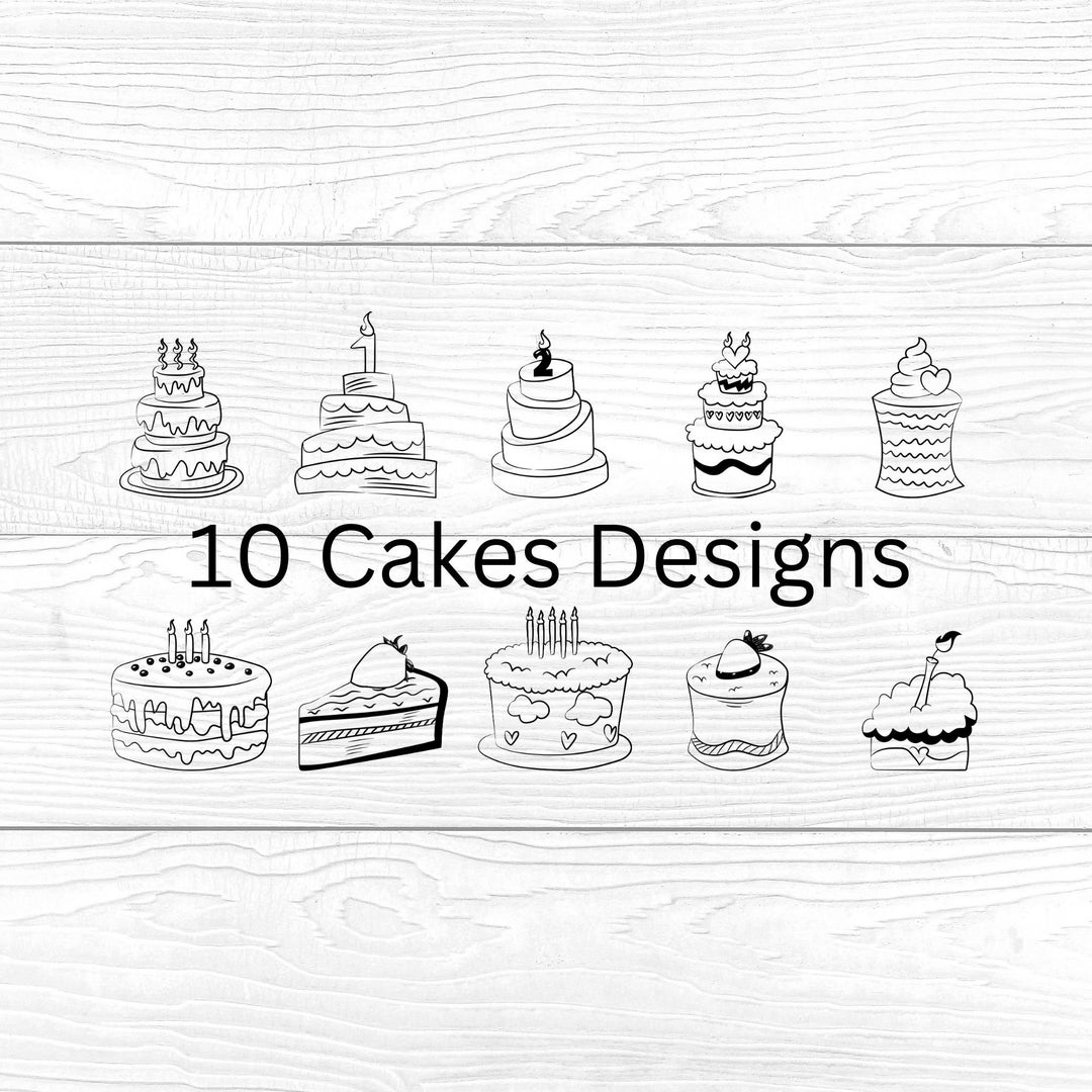 Cakes Svg, Cakes Bundle, Birthday Png, Wedding Svg, Dessert Svg, Baking ...