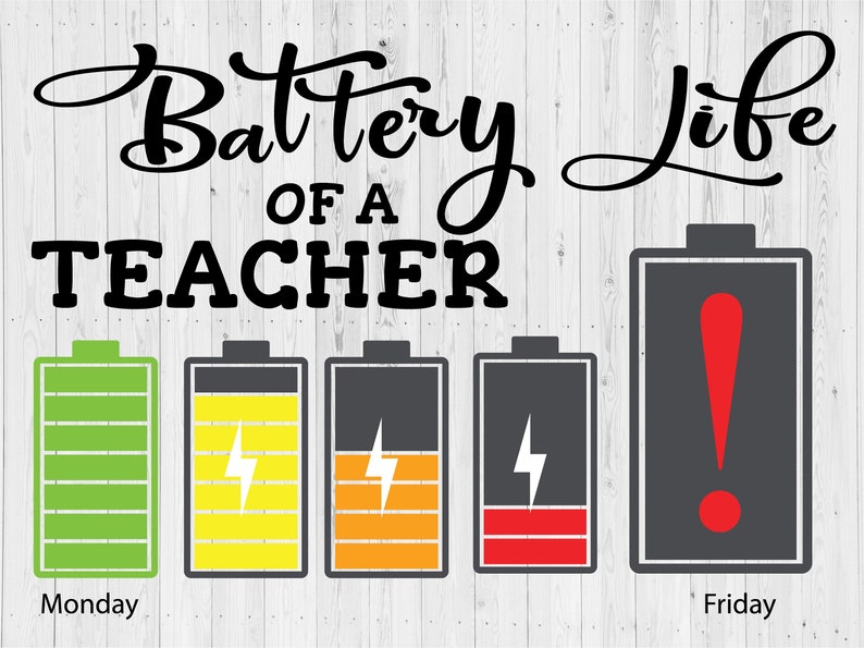 Battery Life of a Teacher Svg Classroom Svg Teacher Svg - Etsy