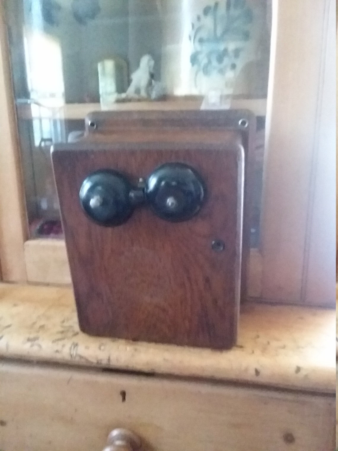 Antique wooden box telephone oak New Year SALE | Etsy