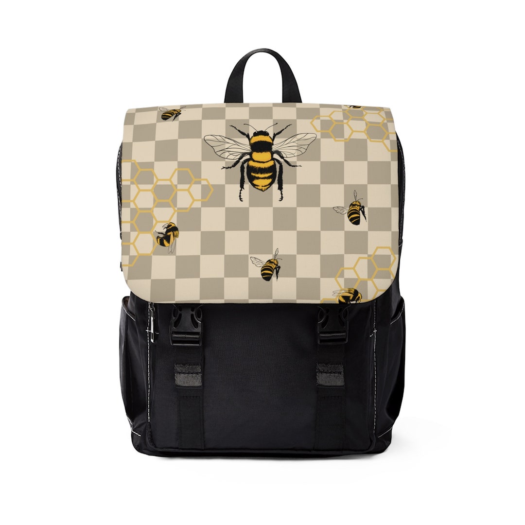 Bumble Bee Backpack for School Back to School Checkered Print - Etsy